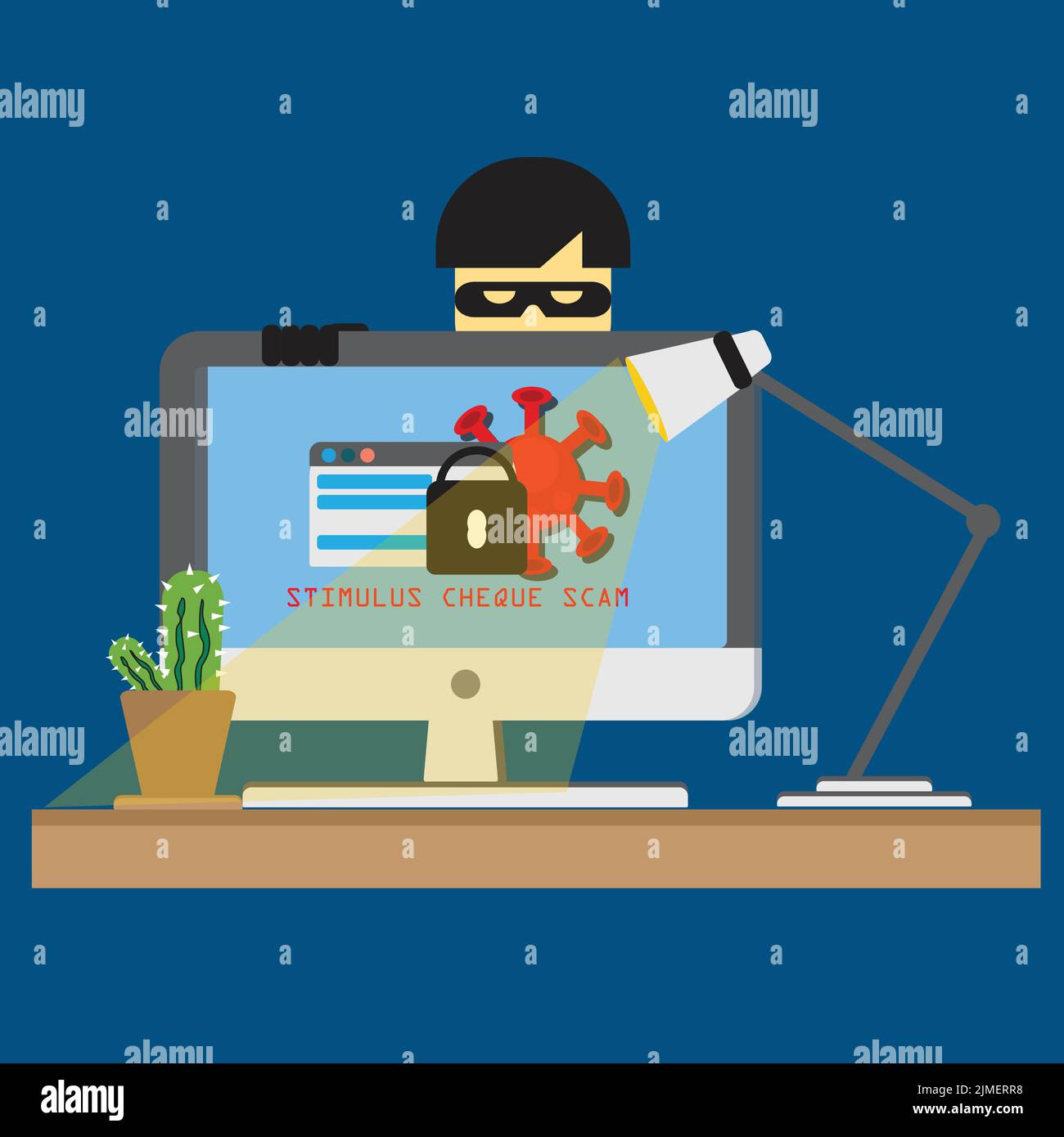 Scam Alert Hacker Attack And Web Security Vector Concept Phishing Scam Network And Internet