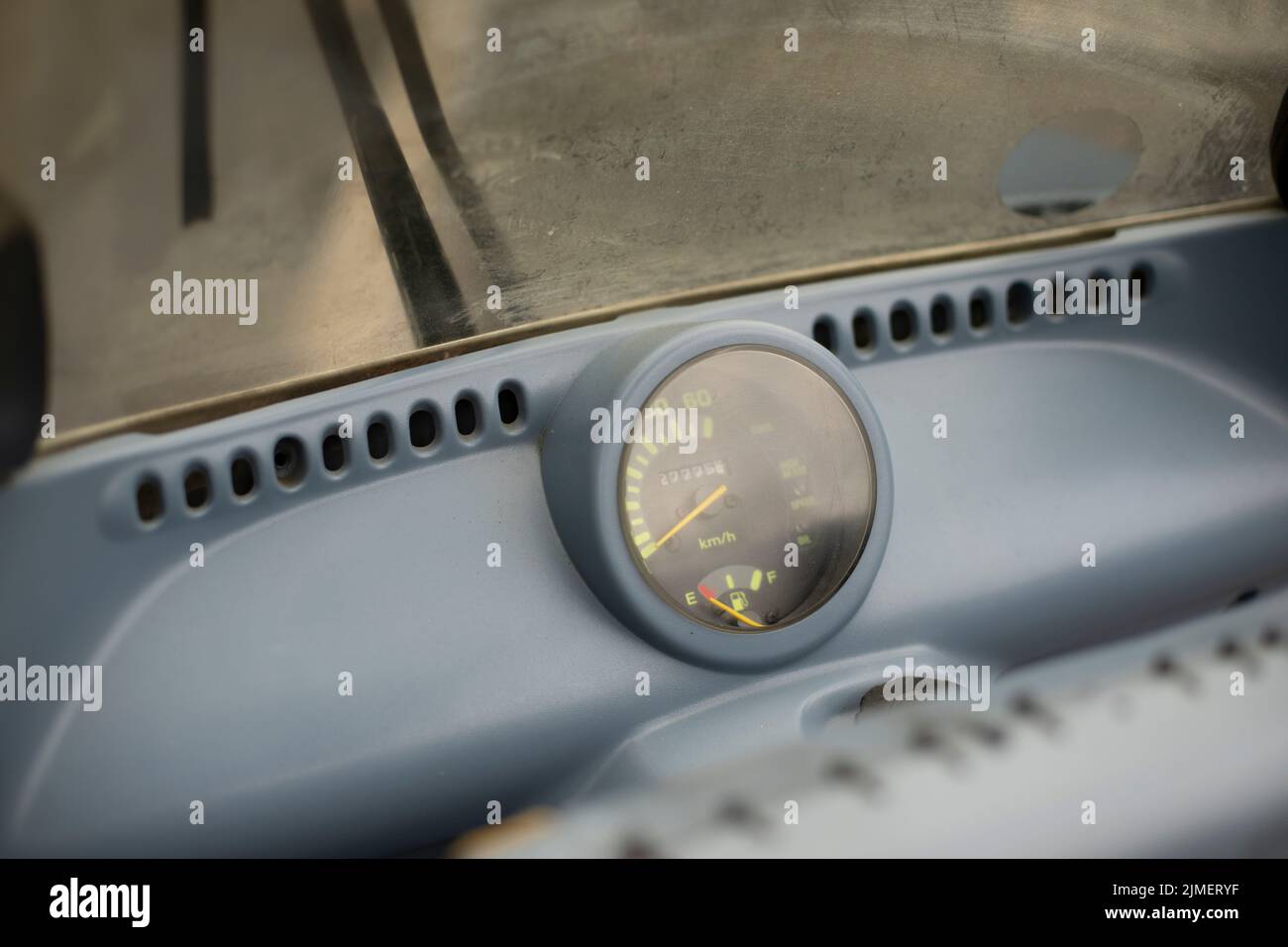 Speedometer on motorcycle. Retro speedometer design. Round dial. Old ...