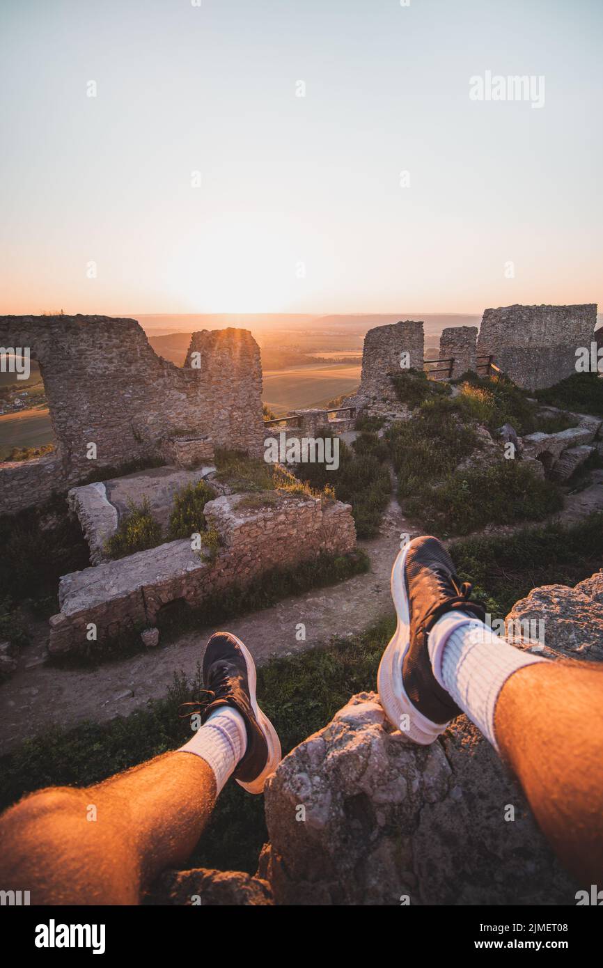 Historical remains of the old castle in Stary Jicin in the Moravian ...
