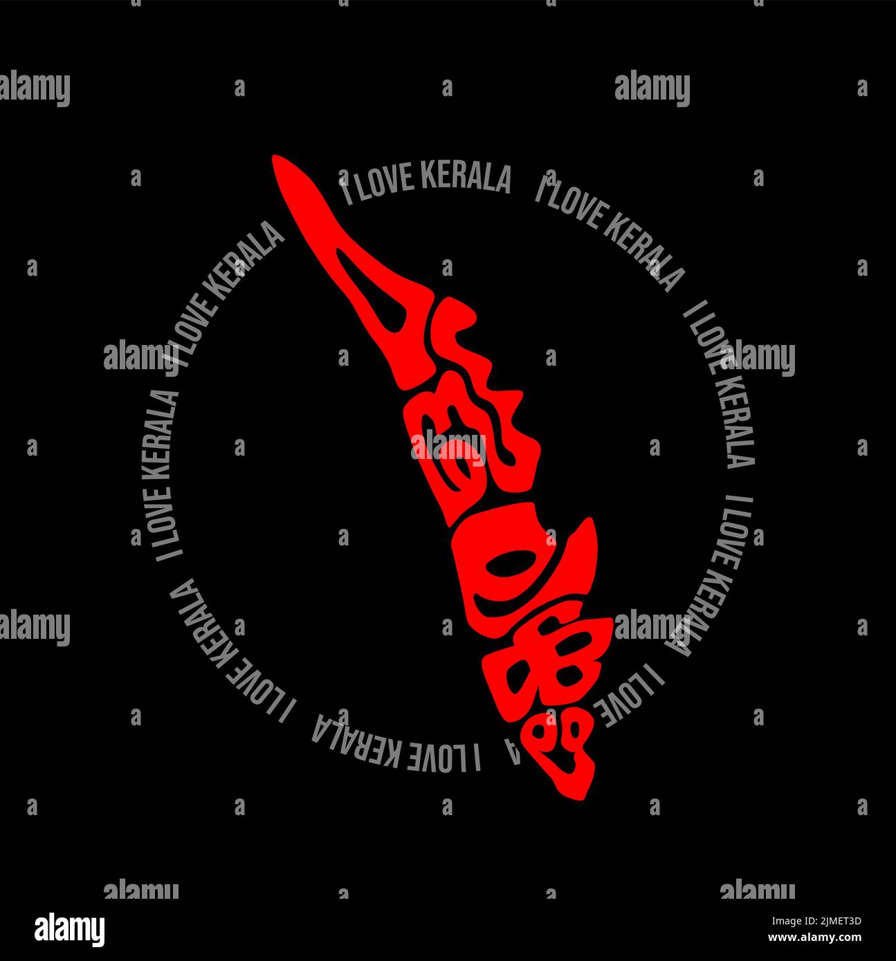 I love Kerala typography with the Kerala typography map Stock Vector ...