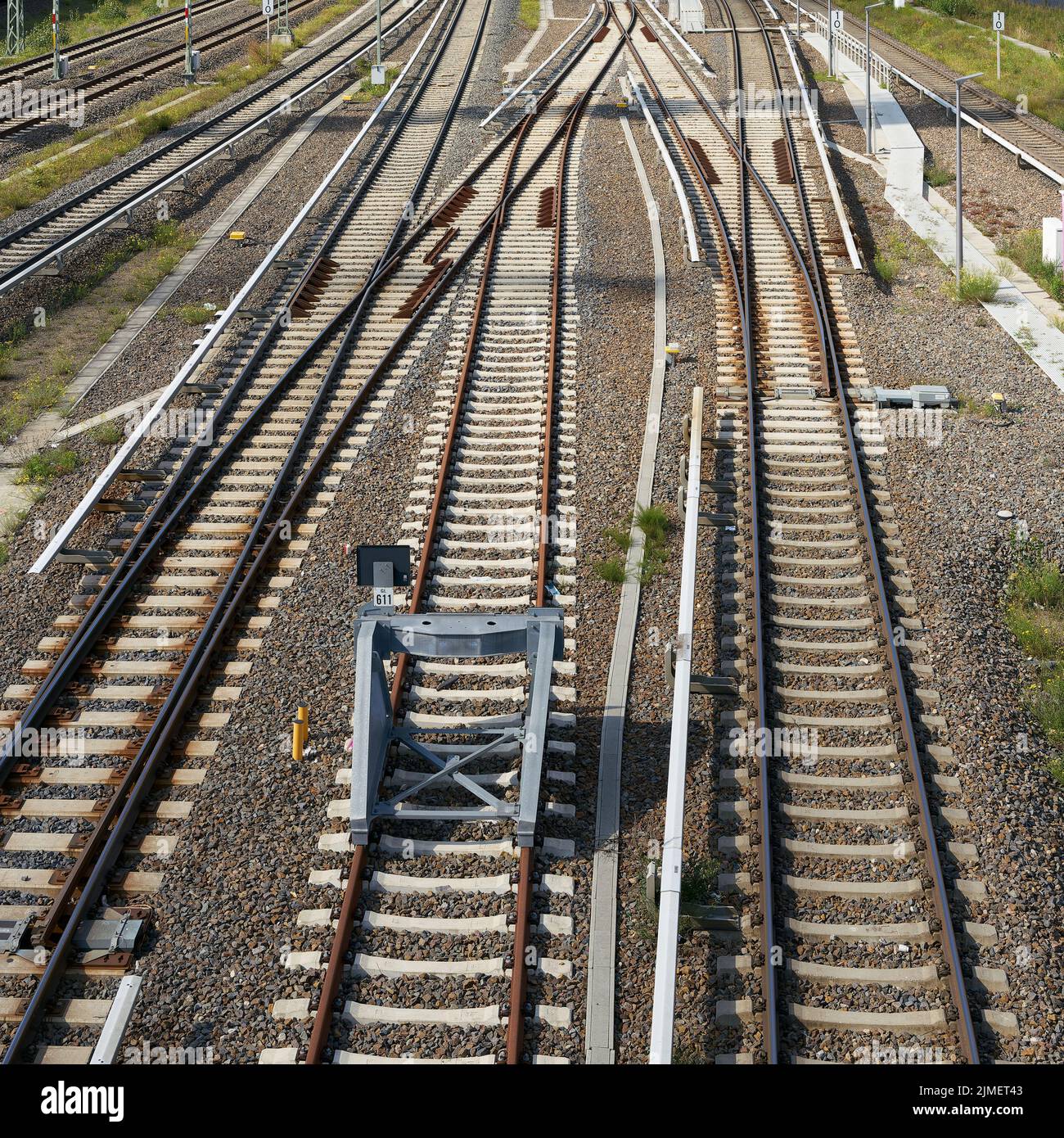 Railroad tracks under the Warschauer Bridge in the center of Berlin Stock Photo - Alamy