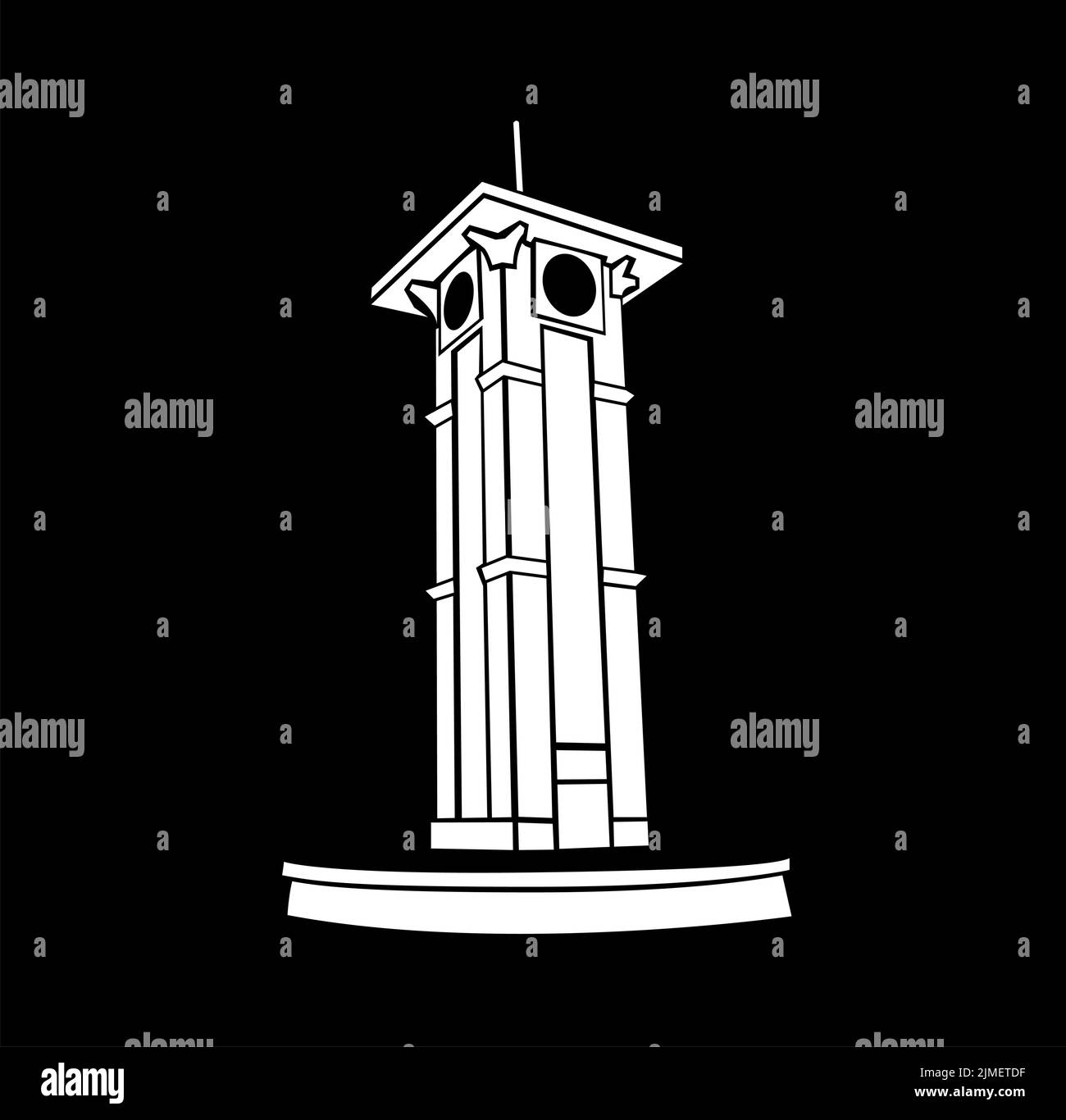 Red square of Kashmir tower icon. Lal Chouk tower vector icon Stock ...