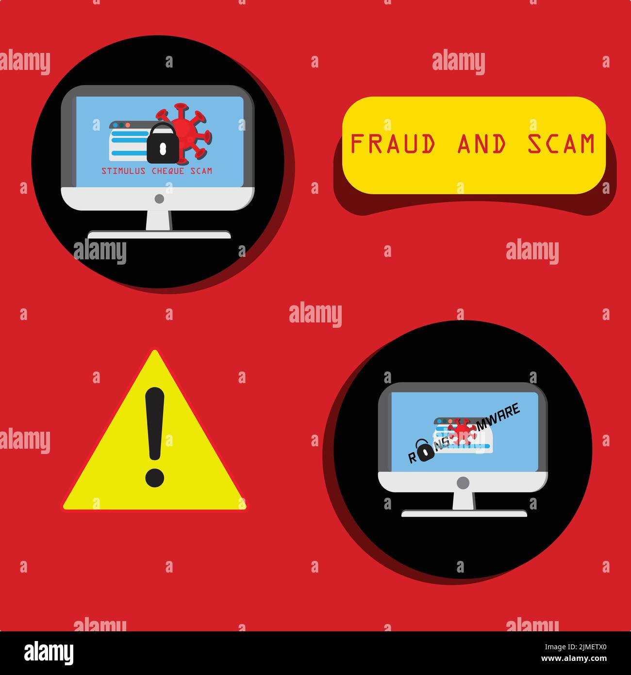 Scam Alert Hacker Attack And Web Security Vector Concept Phishing