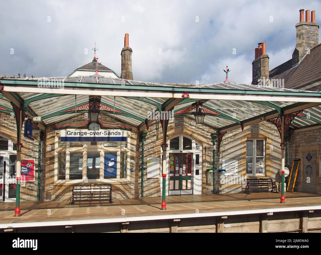 View of the railway station building at grange over sands in cumbria ...