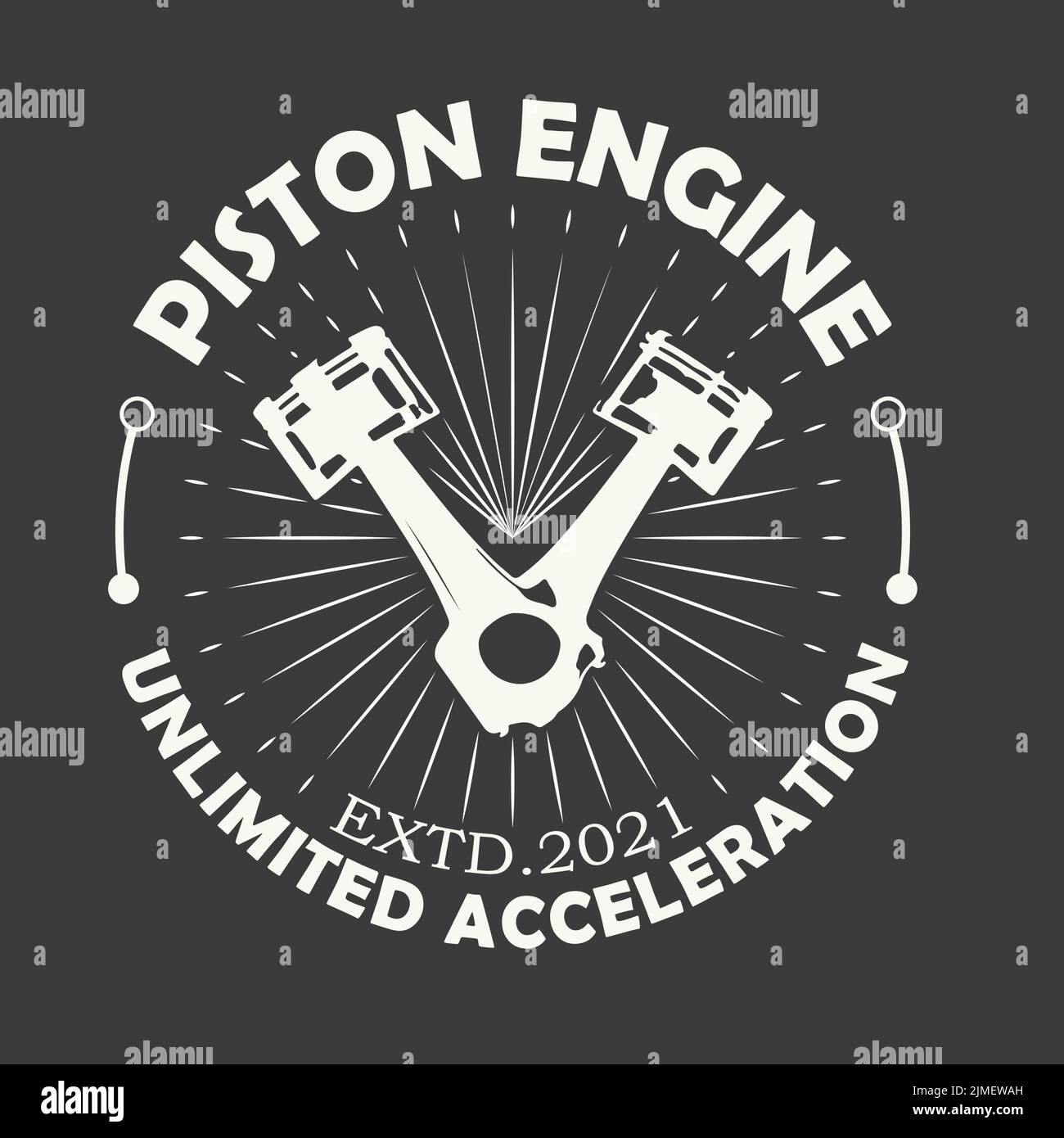 vintage logo piston engine .can be used for emblems, logos, icons ...