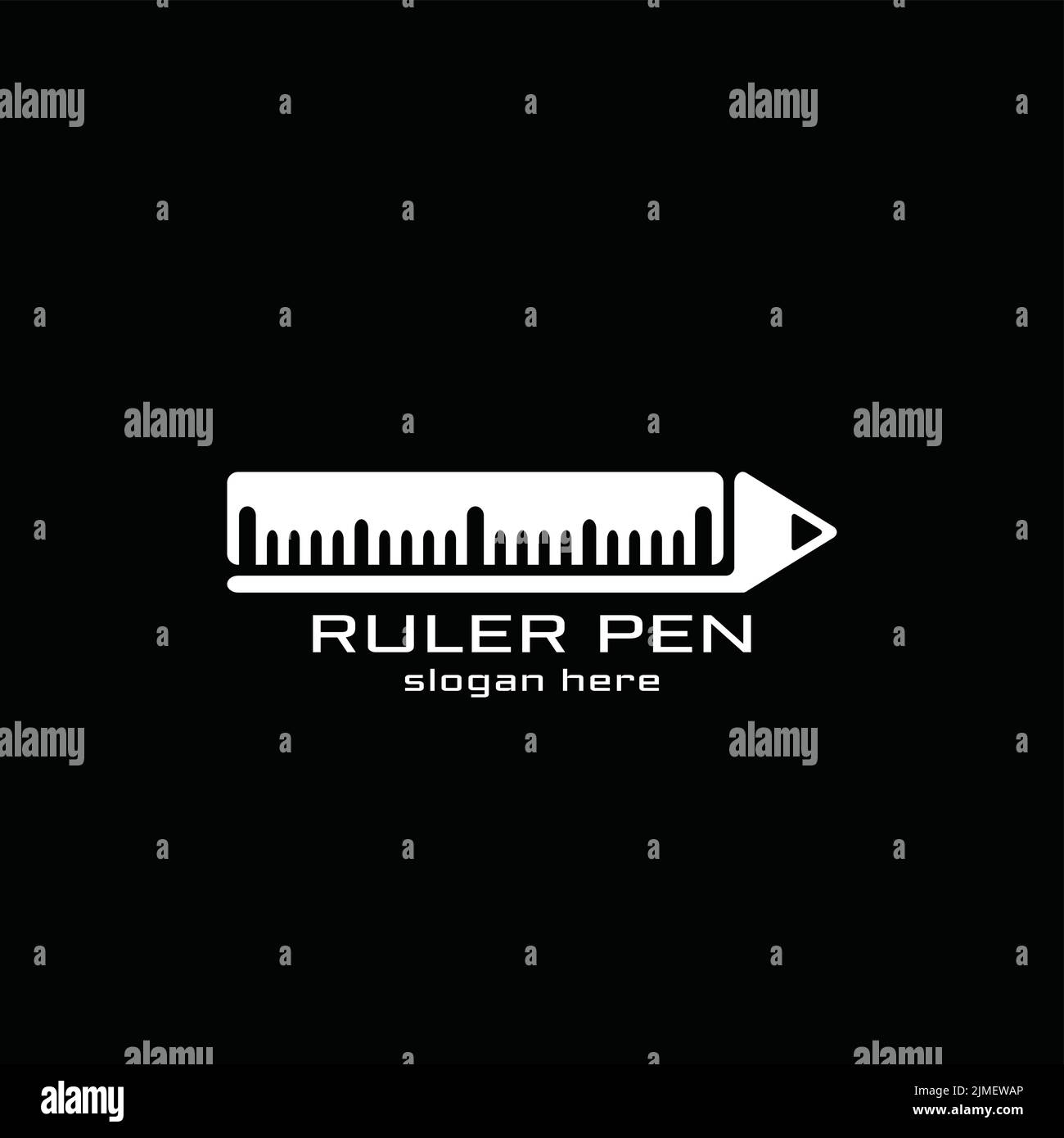 pencil and ruler logo in one object. Vector graphic illustration ...