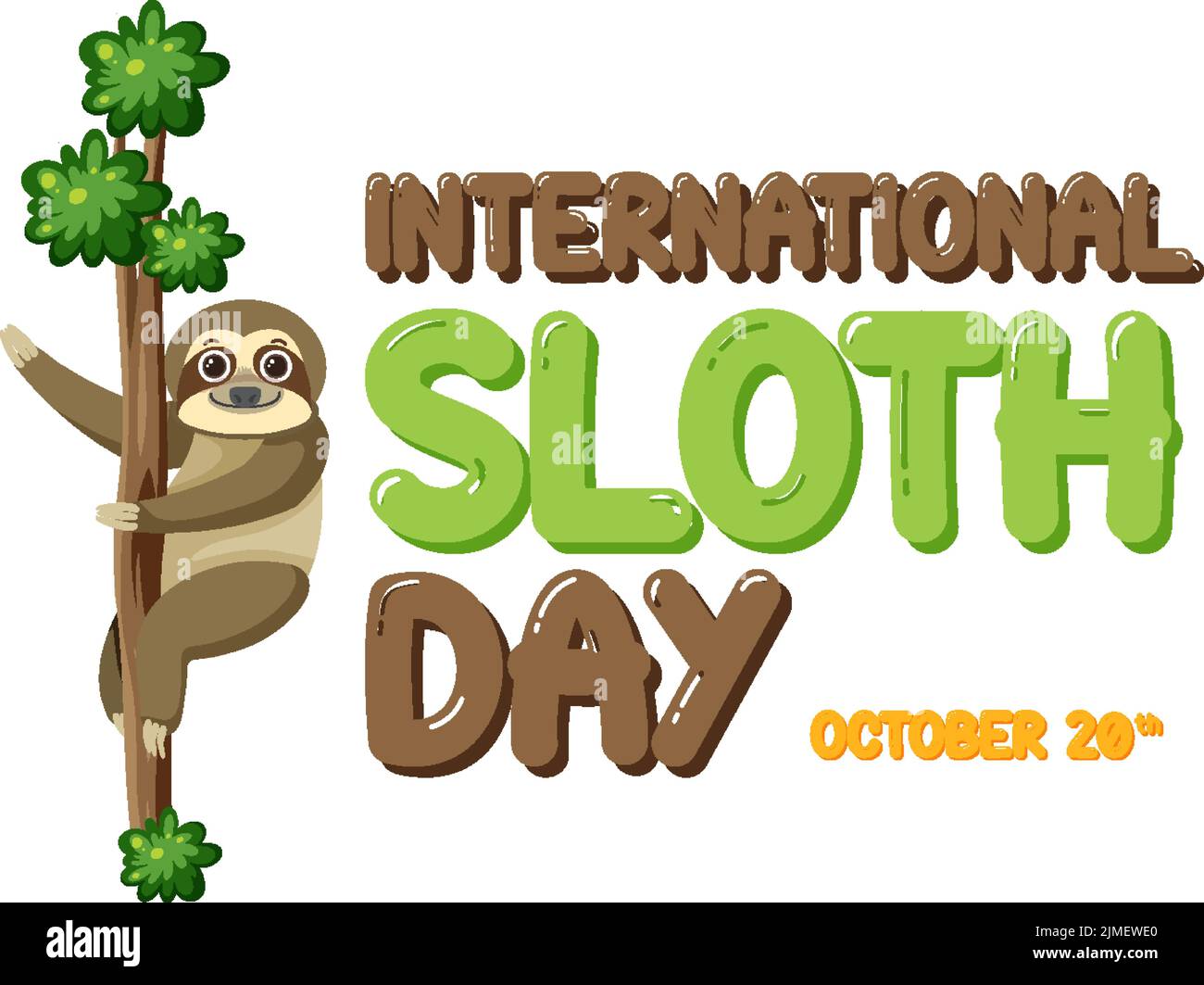 International sloth day banner concept vector illustration Stock Vector ...