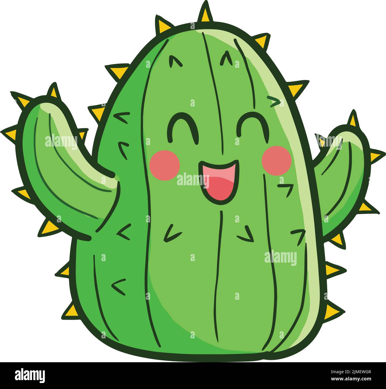 A vector illustration of a cactus smiling isolated on a white ...