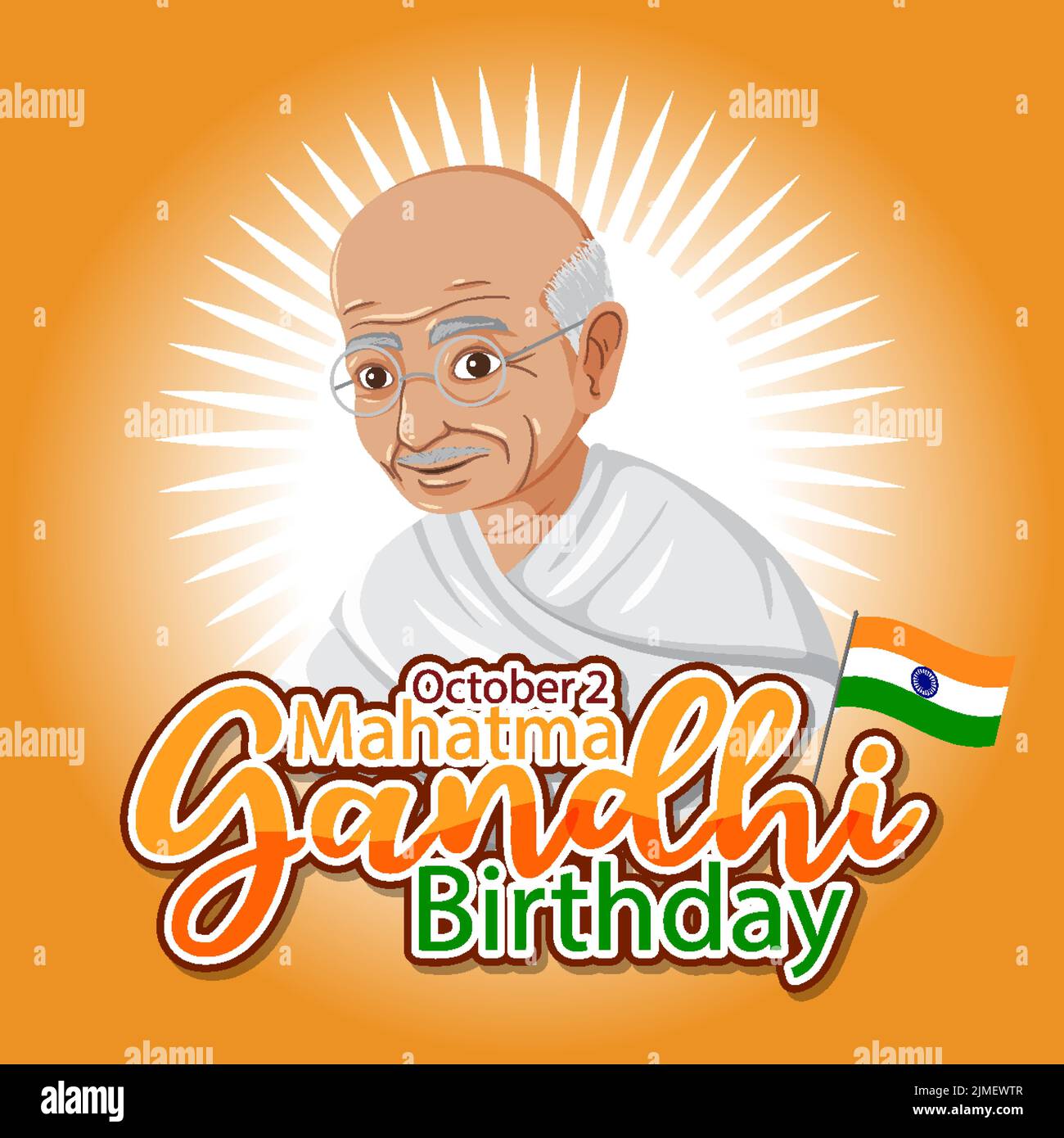Mahatma Gandhi Birthday Banner Design Illustration Stock Vector Image And Art Alamy