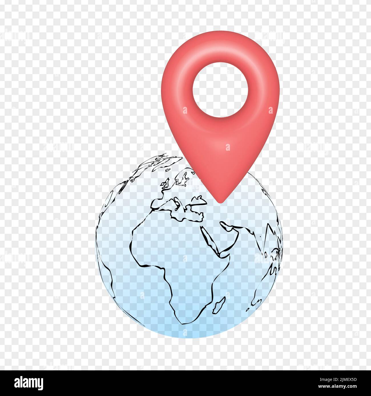 Realistic map pointer. Location point marker of map or navigation pin icon sign on isolated ...