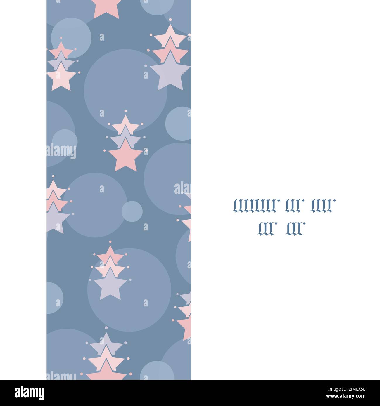 Cute vector blue pink stars with circles vertical stripe seamless ...