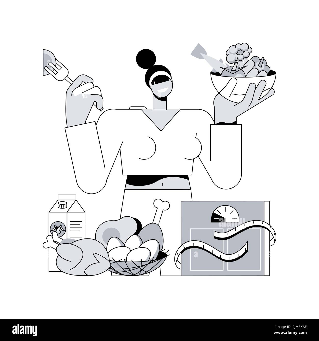 Keep a healthy diet abstract concept vector illustration. Self ...