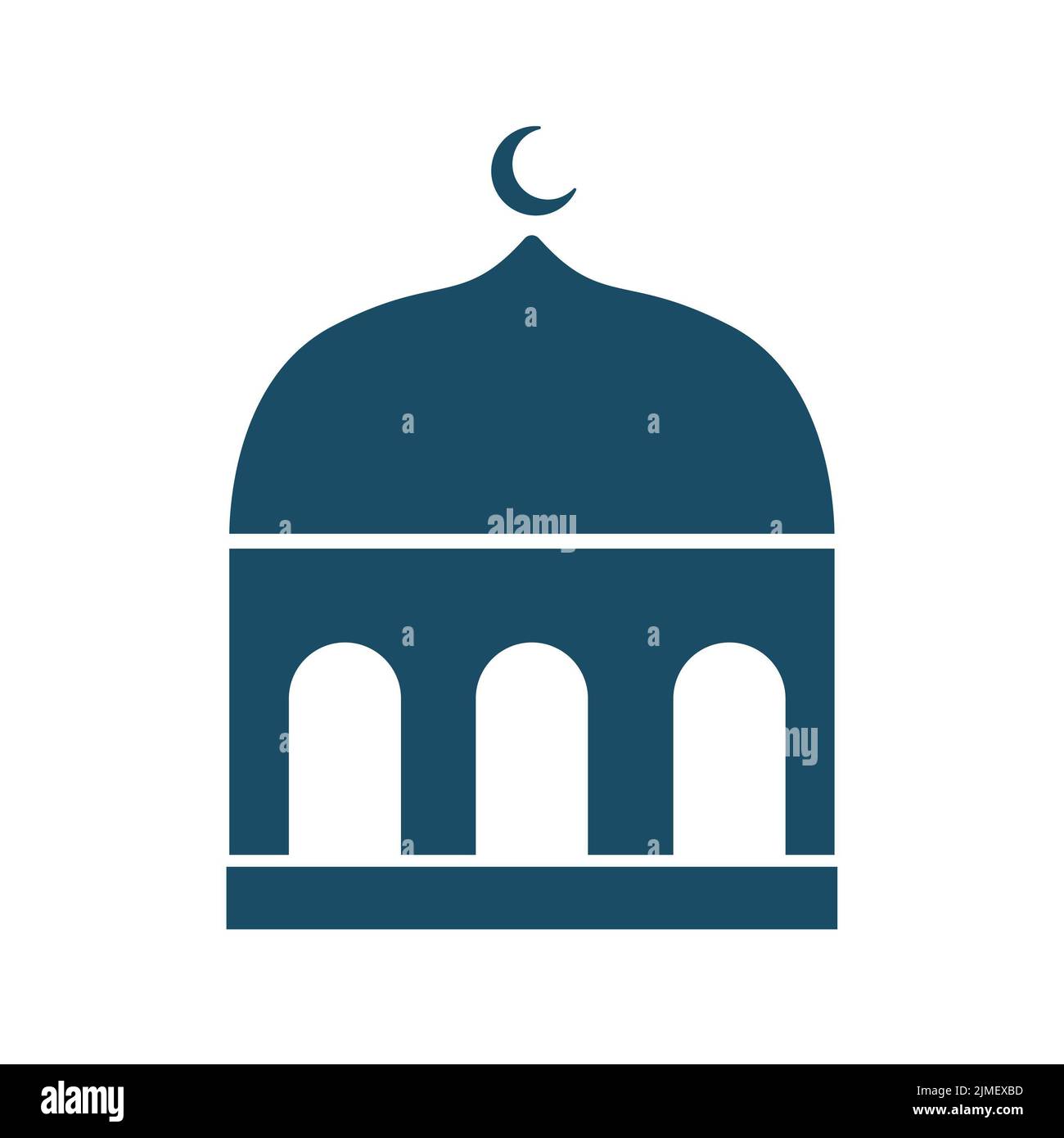 High quality dark blue flat mosque dome icon. Pictogram, Ramadan ...