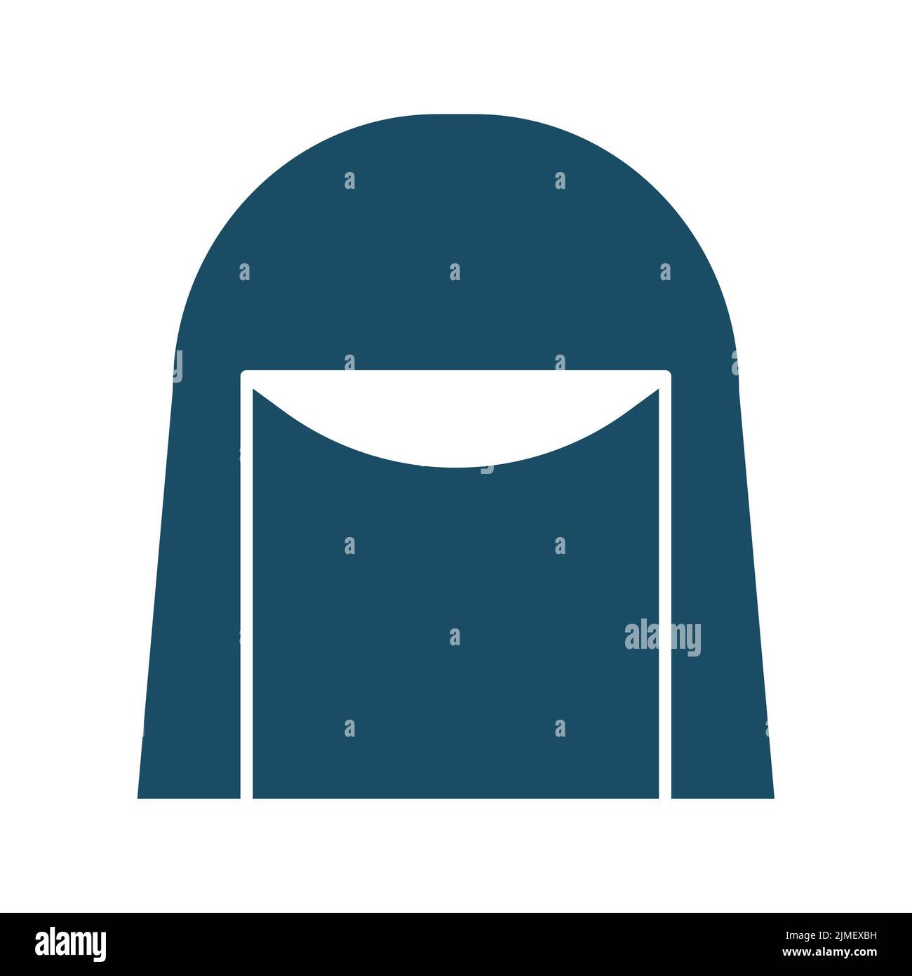 High quality dark blue flat woman in burqa icon. Pictogram, Ramadan ...