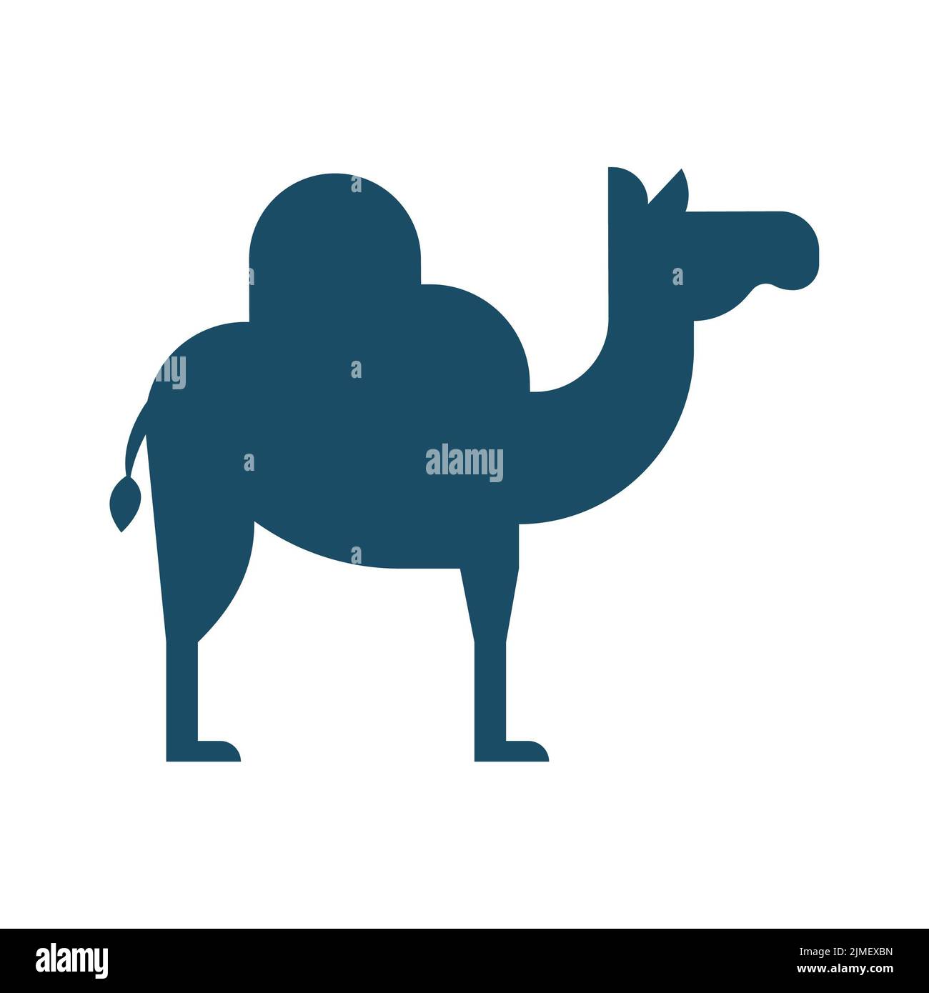 High quality dark blue flat sacrifice feast camel icon. Pictogram ...