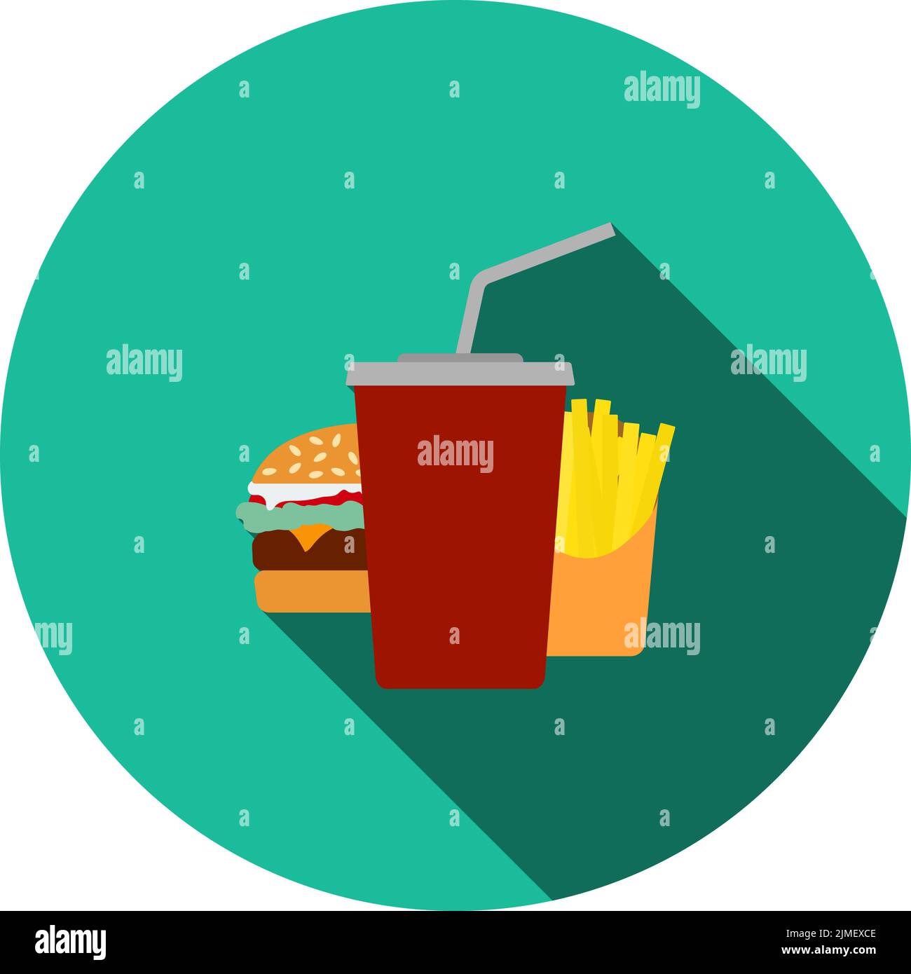 Fast Food Icon. Flat Color Design. Vector Illustration Stock Vector ...