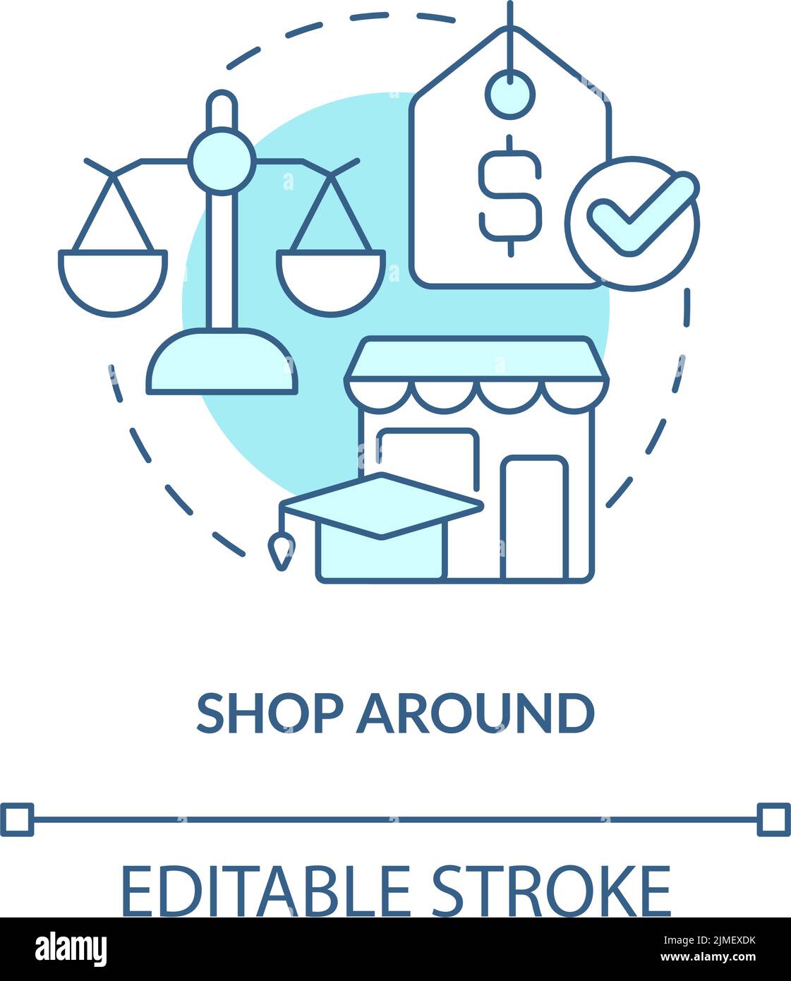 Shop around turquoise concept icon Stock Vector Image & Art - Alamy