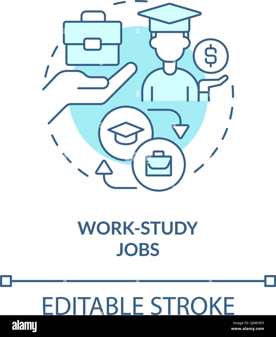 Work study jobs turquoise concept icon Stock Vector Image & Art - Alamy