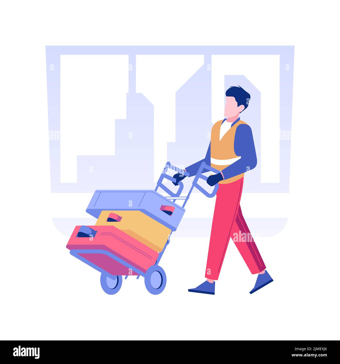 Porter service isolated concept vector illustration. Porter service man ...