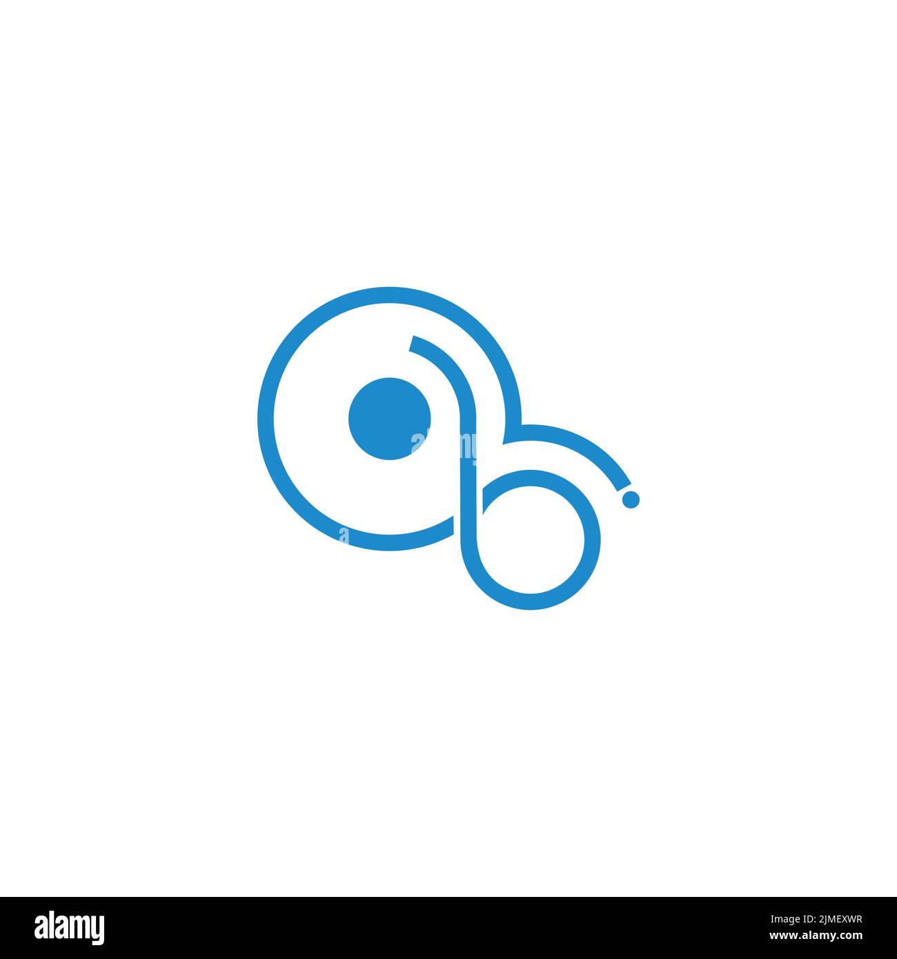 letter b geometric circles thin line logo vector Stock Vector Image ...