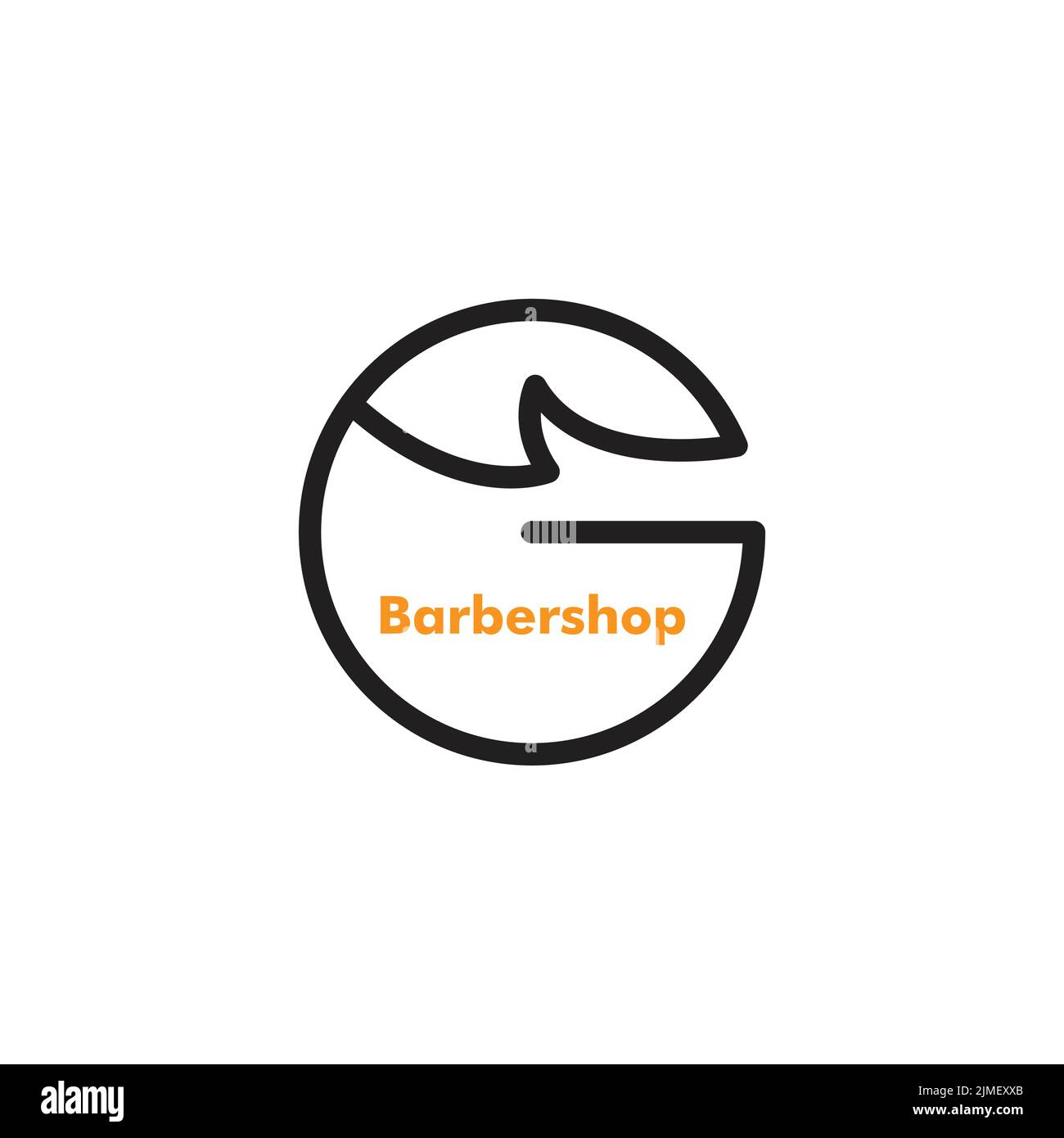 letter g hair circle geometric thin line cute logo vector Stock Vector ...