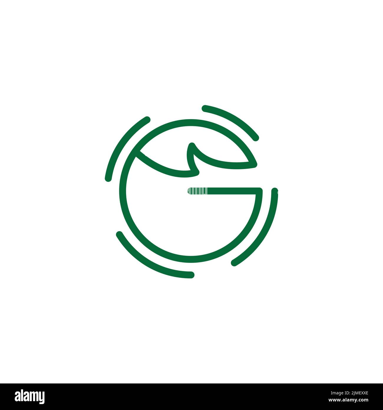 letter g circle leaf cycle line logo symbol vector Stock Vector Image ...