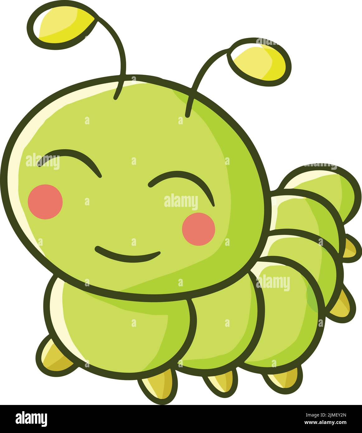 A vector illustration of a cute worm on a white background Stock Vector ...