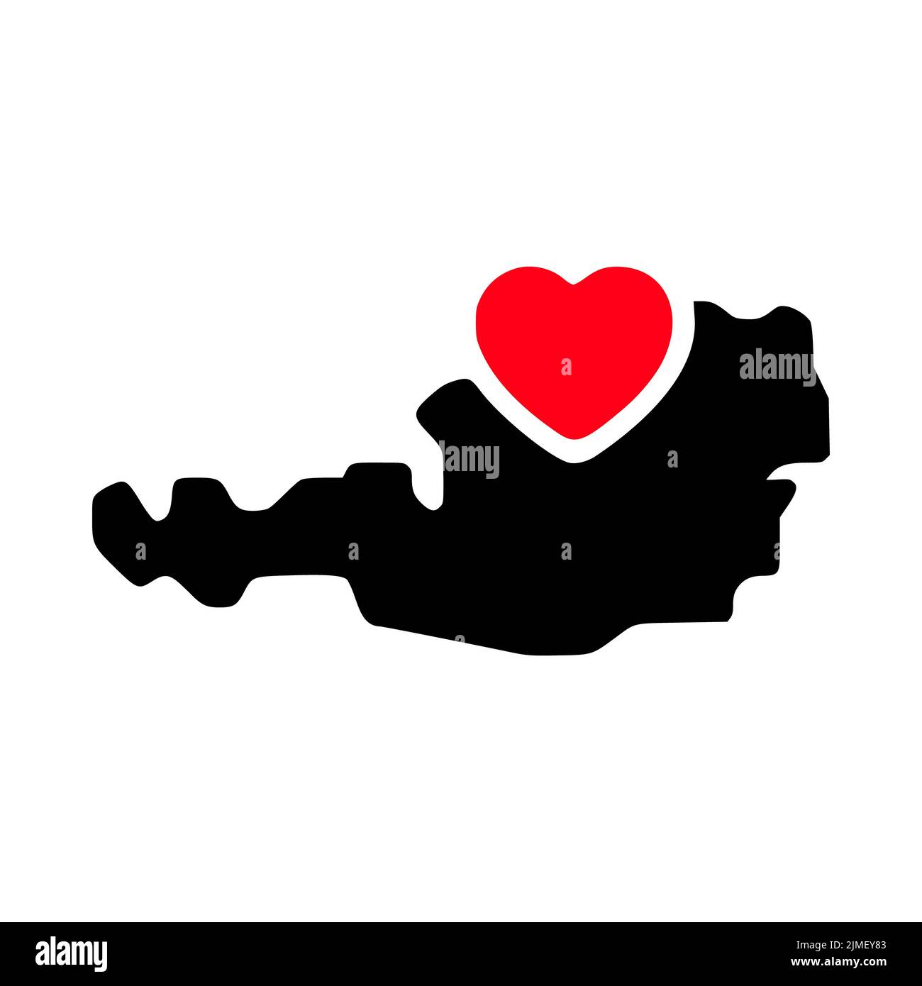 Austria vector silhouette map hi-res stock photography and images - Alamy