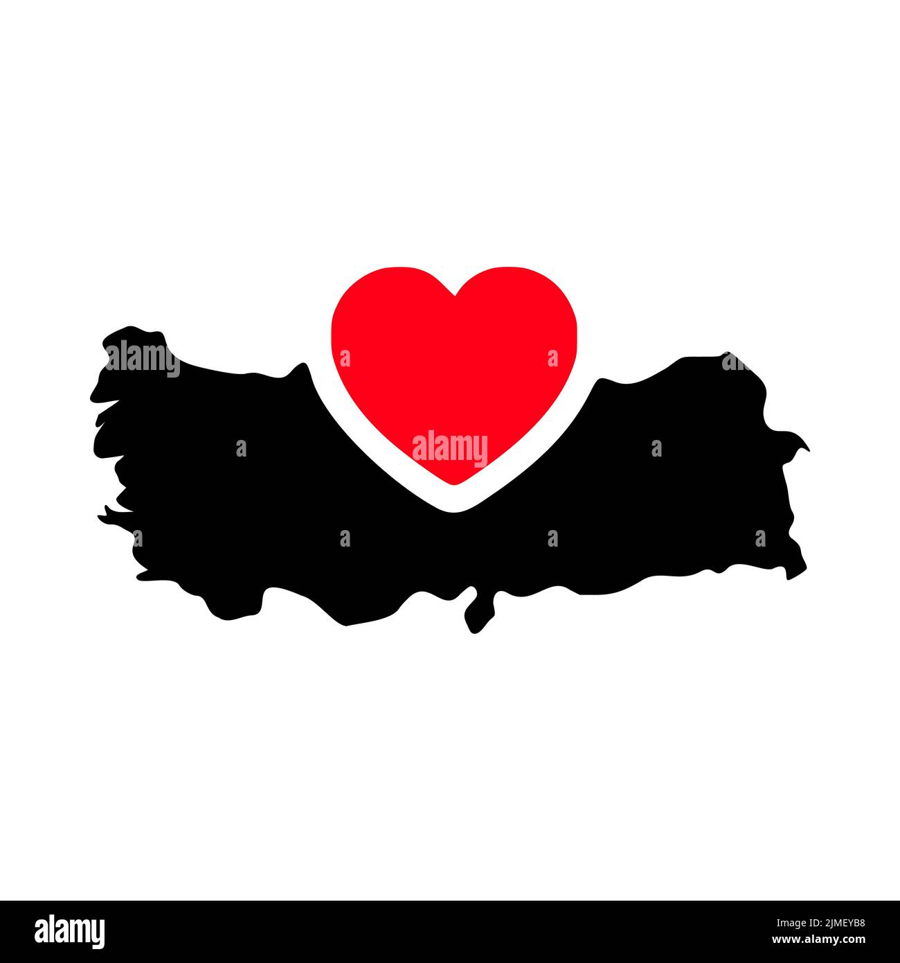 I love Turkey, Turkey map and heart symbol glyph icon Stock Photo - Alamy