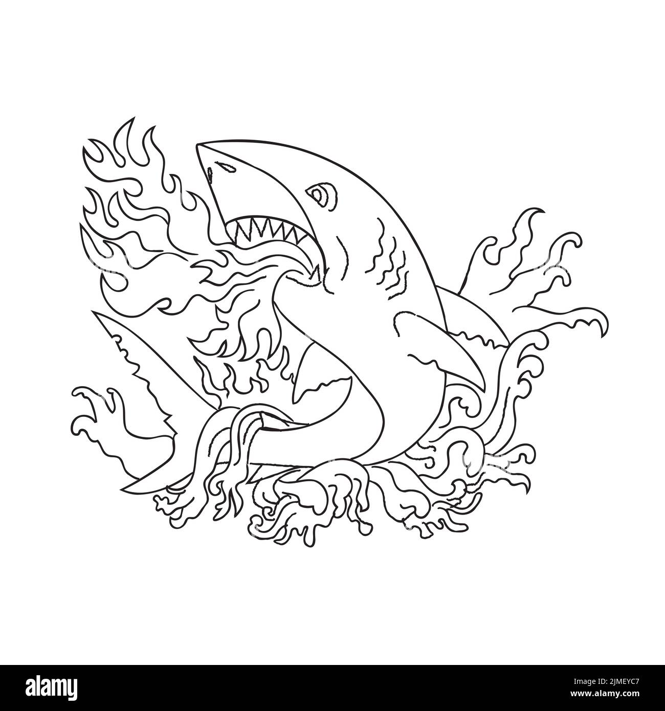 Shark drawing vintage hi-res stock photography and images - Alamy