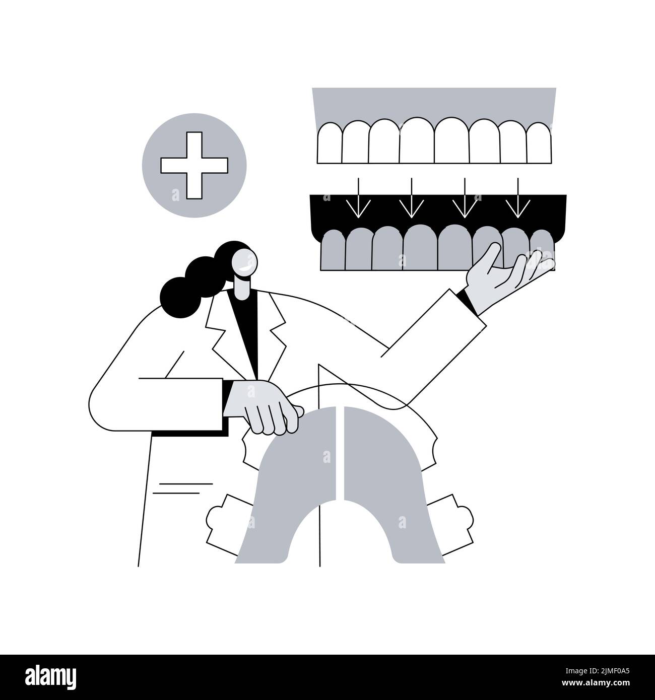 Dental tooth plate abstract concept vector illustration. Single tooth ...