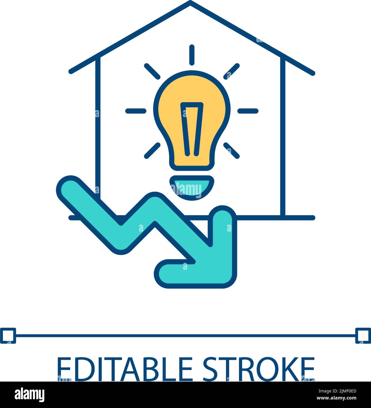 Reduce lighting consumption RGB color icon Stock Vector Image & Art - Alamy