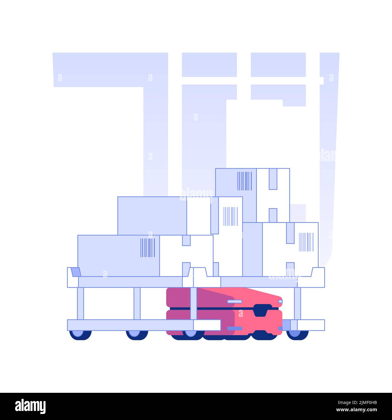 Automated guided cart isolated concept vector illustration. Self ...