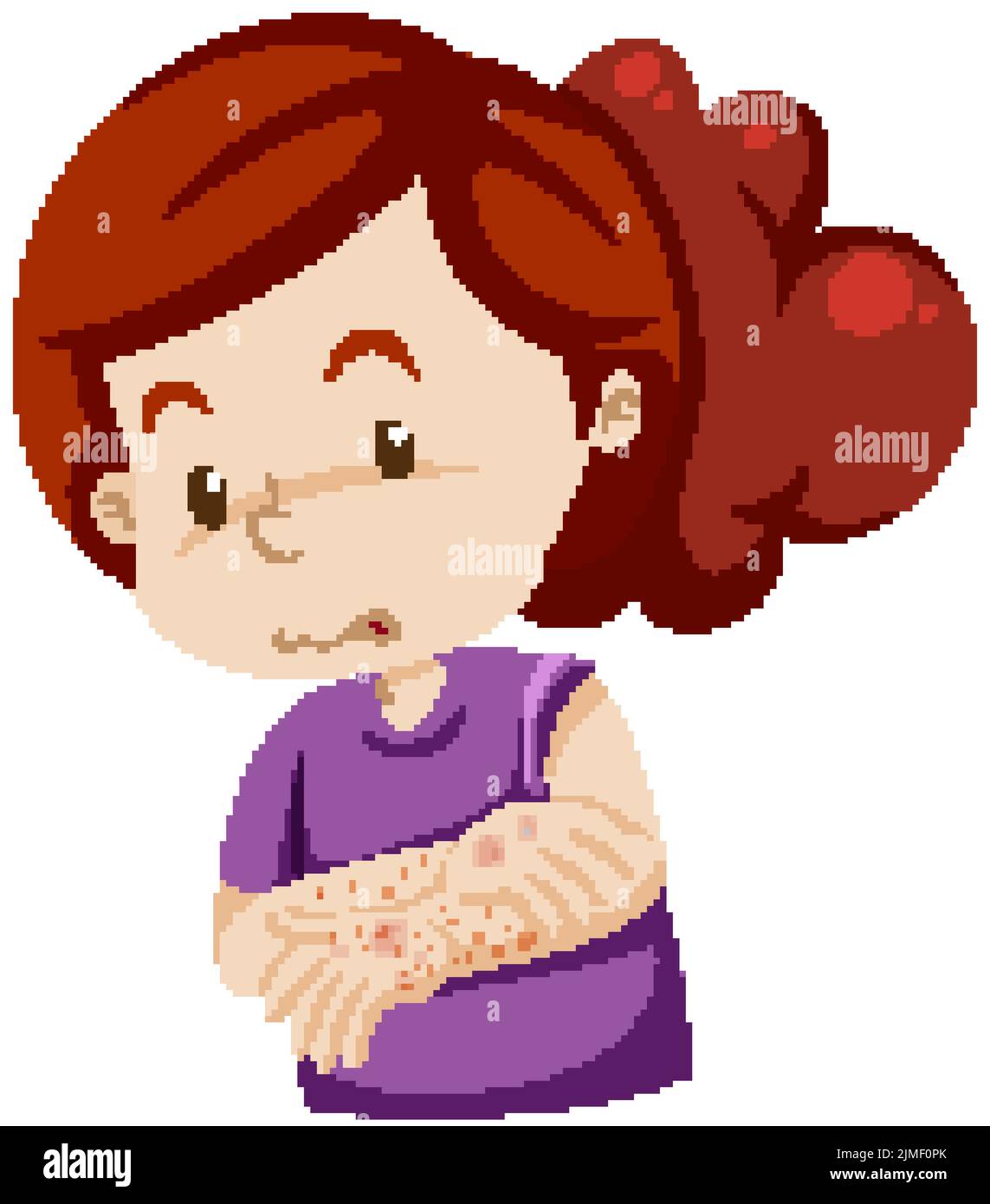 Cartoon character with skin rashes symptoms illustration Stock Vector ...