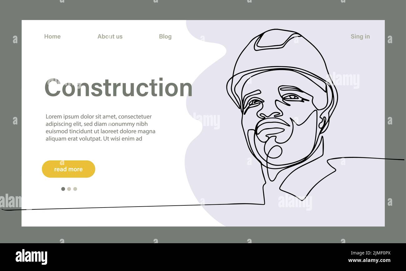 Vector landing page of architecture works with protective face masks ...