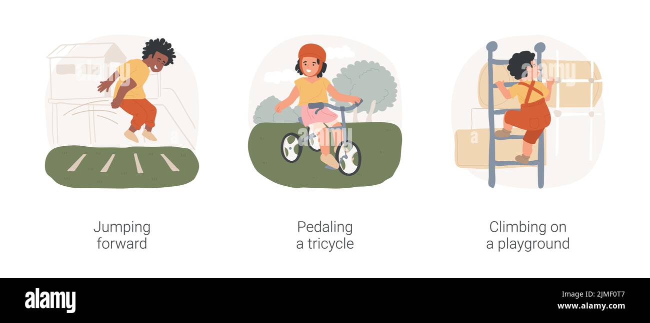 Physical development milestones isolated cartoon vector illustration ...