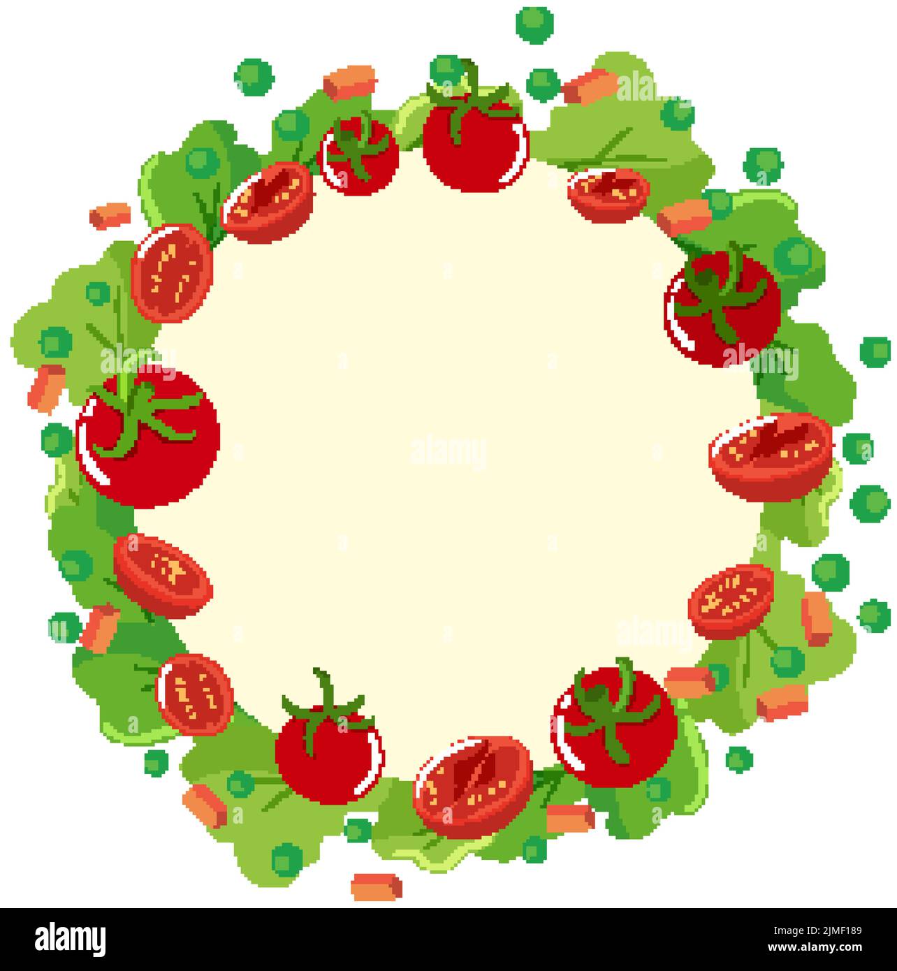Vegetable salad frame template illustration Stock Vector Image & Art ...