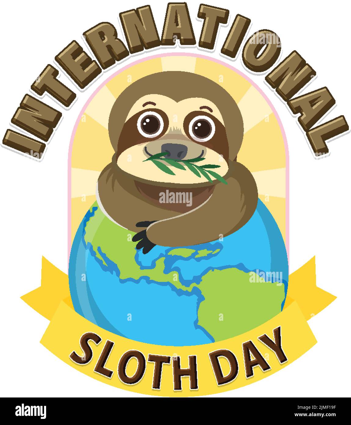 International sloth day banner concept vector illustration Stock Vector ...