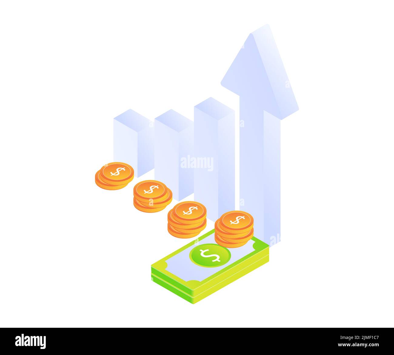 A vector of financial business growth on a white background Stock ...