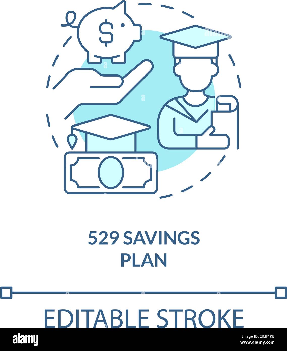 State run savings plan turquoise concept icon Stock Vector Image & Art ...