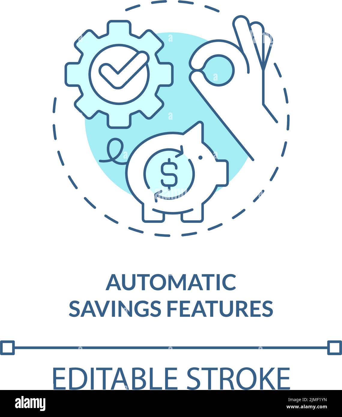 Automatic savings features turquoise concept icon Stock Vector Image ...