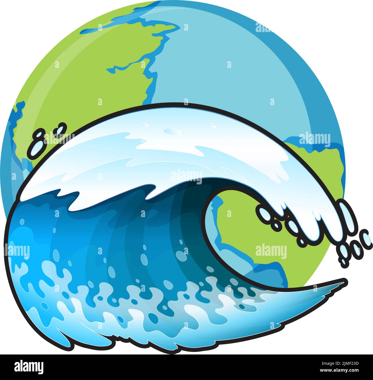Ocean wave on earth planet illustration Stock Vector Image & Art - Alamy