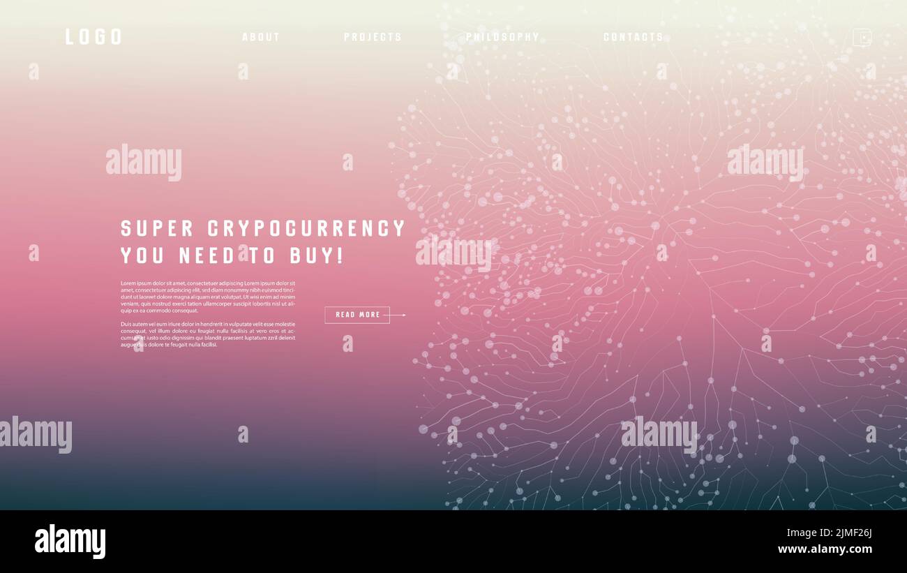 Landing page abstract design with big data. Template for website or app ...