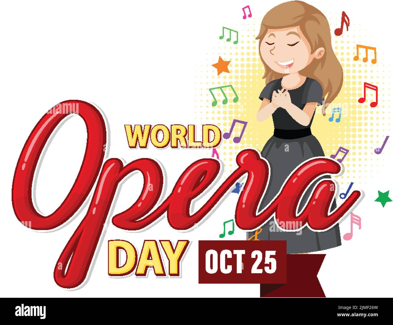 World Opera Day Banner Concept Vector illustration Stock Vector Image ...
