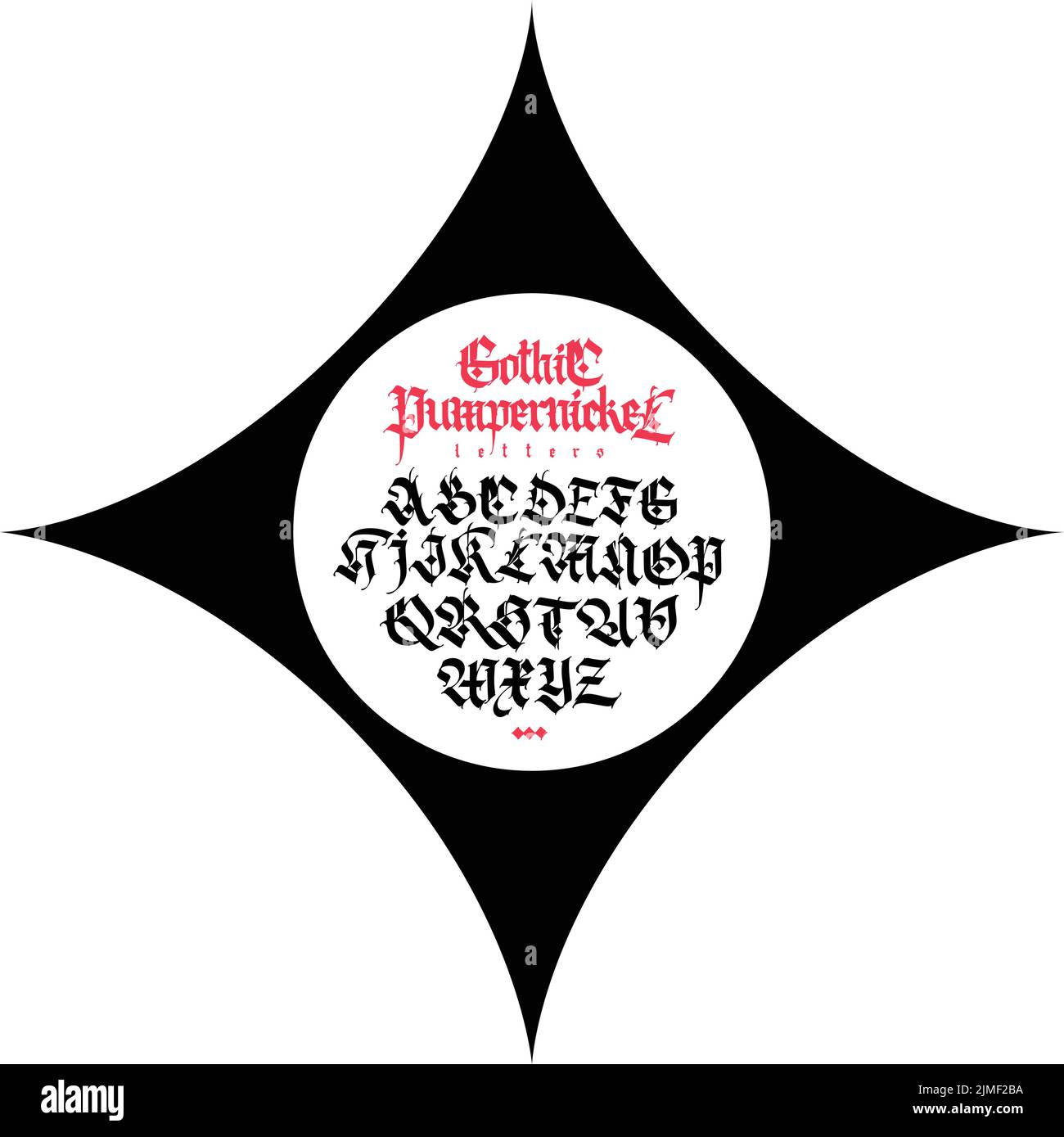 Gothic, display English alphabet. Vector. Medieval Latin letters ...