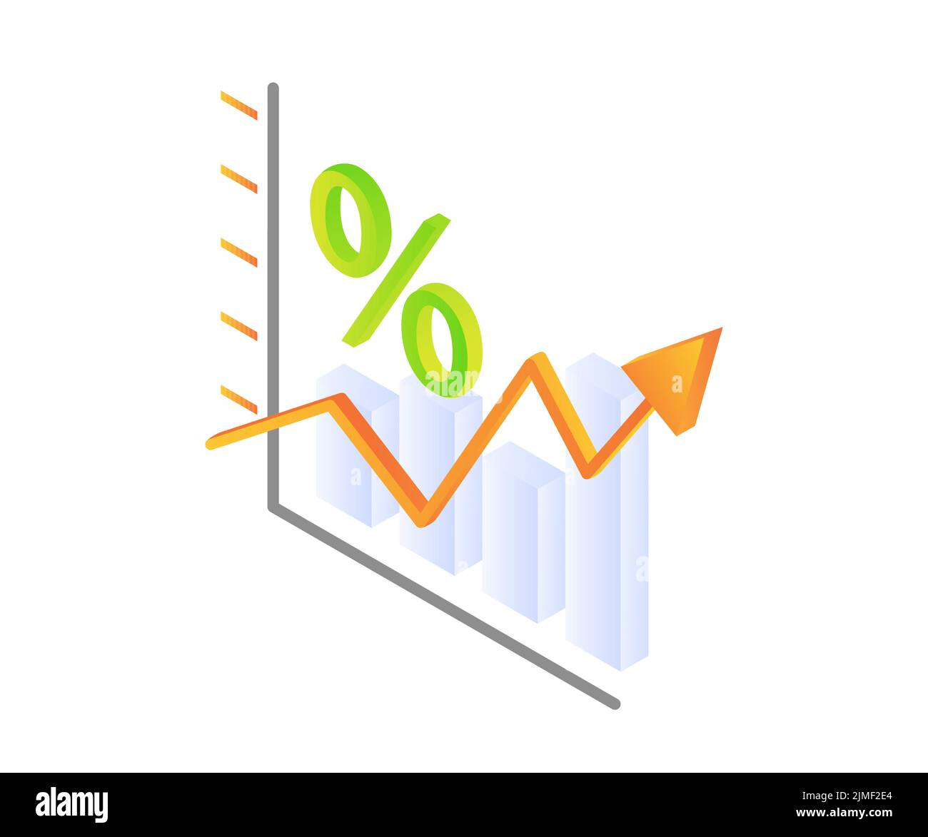 A vector of business growth percentage on a white background Stock ...