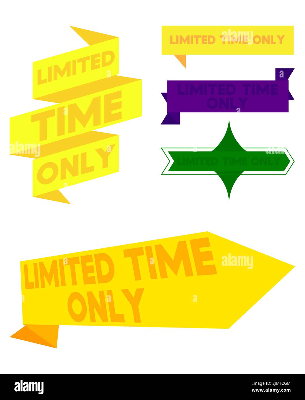 Set of ribbon with Limited Time Only text. Banner template. Label ...