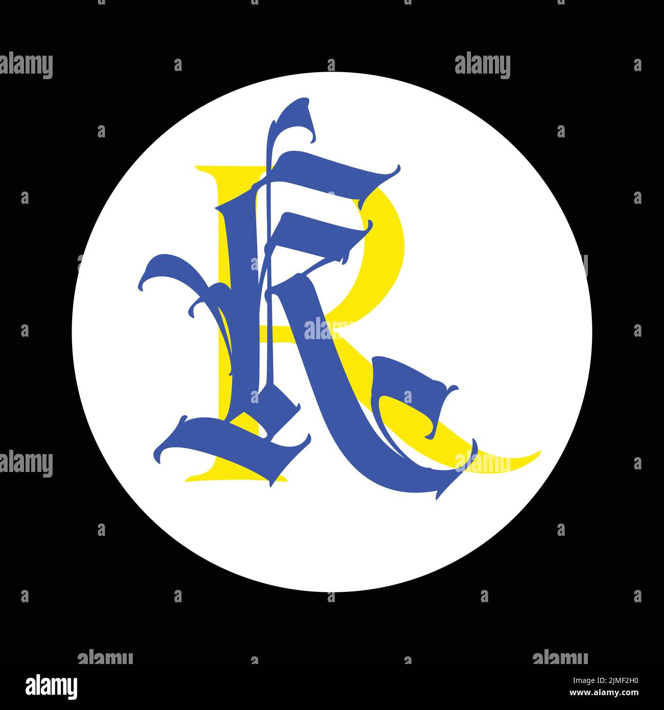 Letter R, in the Gothic style. Vector. Alphabet. The symbol is isolated ...