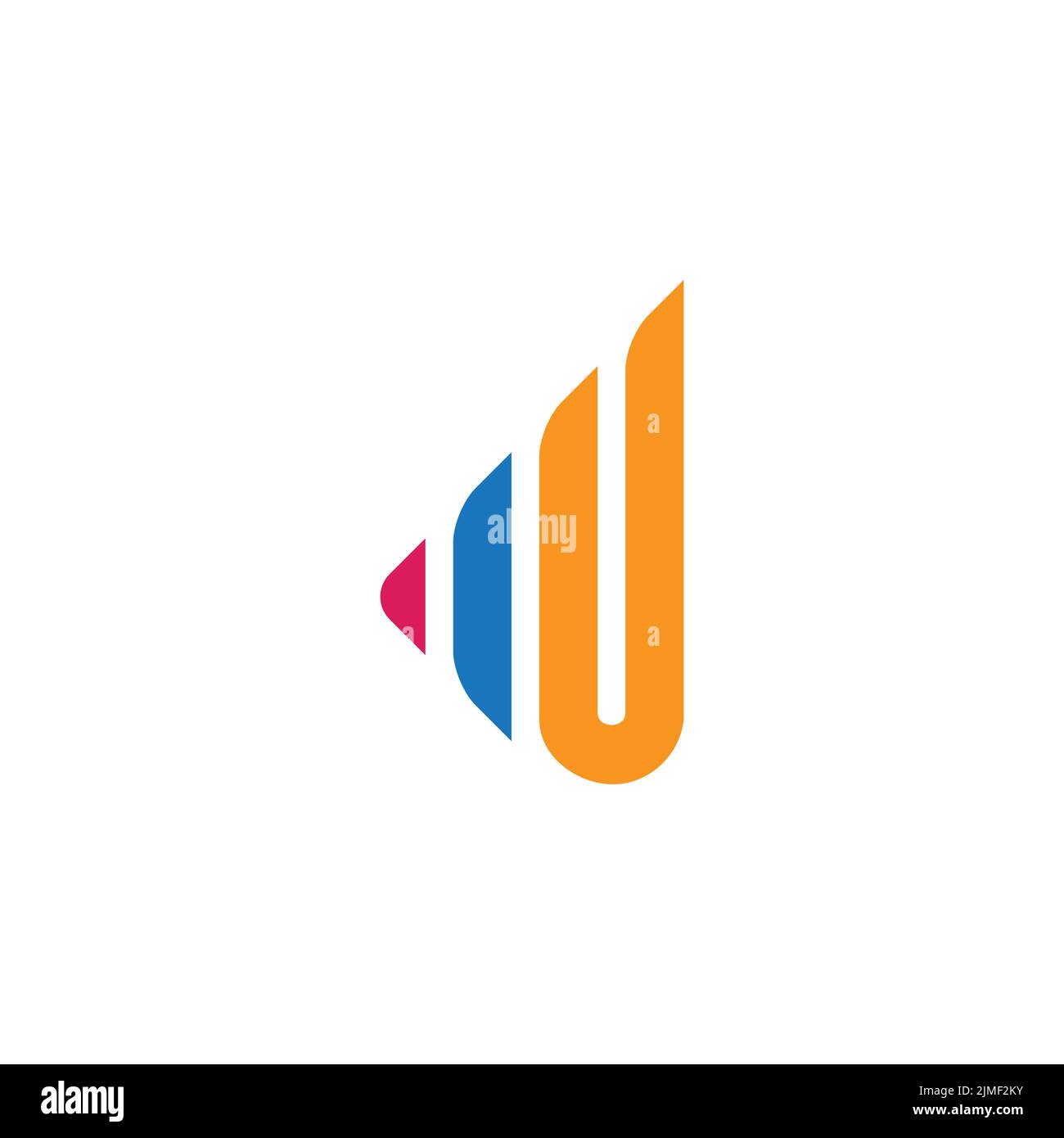 letter u triangle stripes colorful line logo vector Stock Vector Image ...