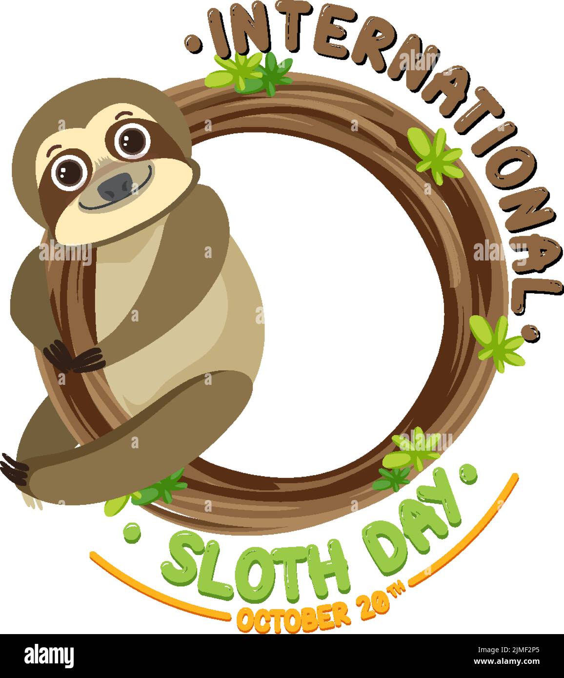 International sloth day banner concept vector illustration Stock Vector ...